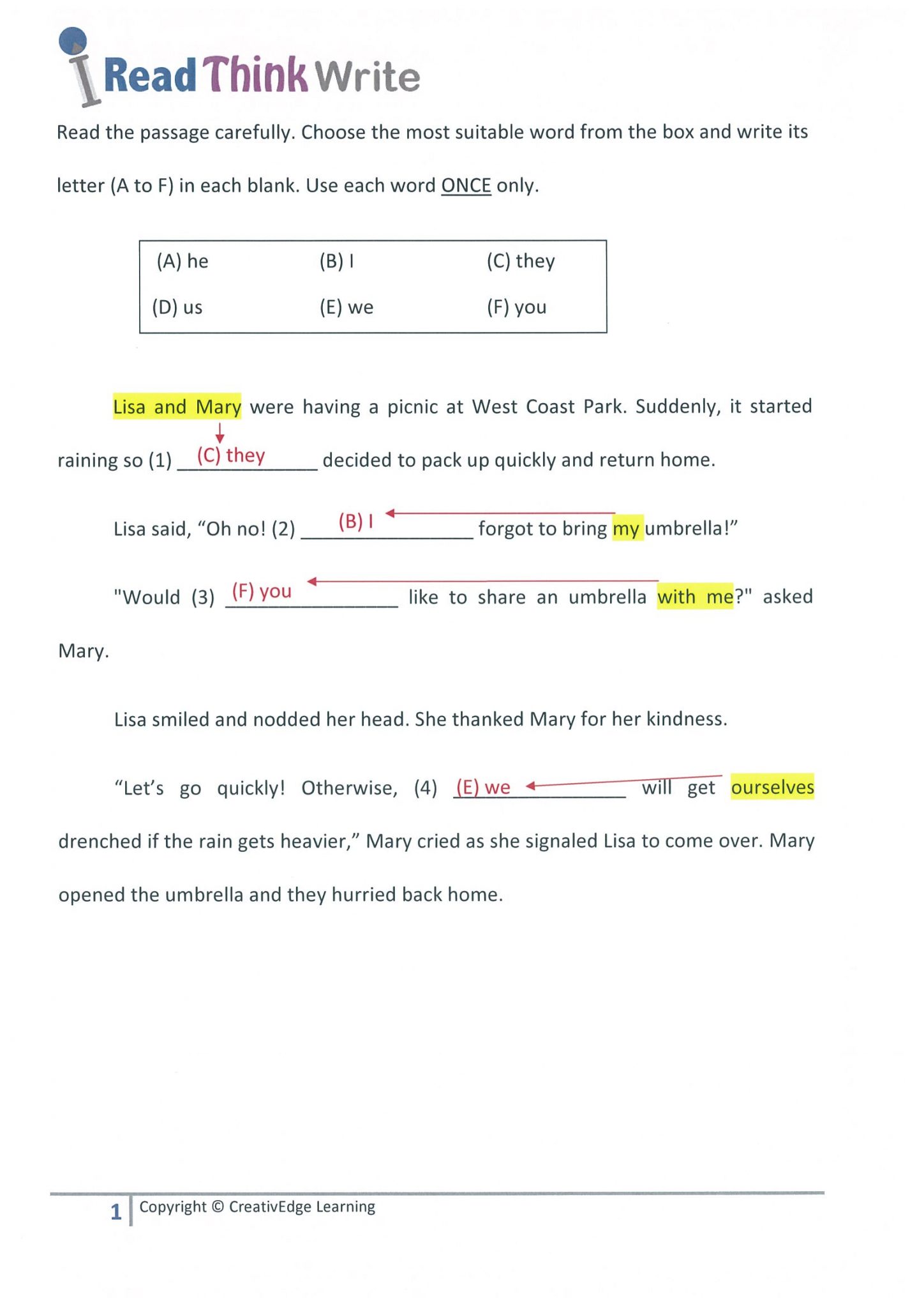 Key skill to tackle Primary 3 English Grammar Cloze |Creativedge Learning