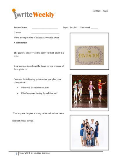 2019 PSLE Composition topic | Creativedge Learning