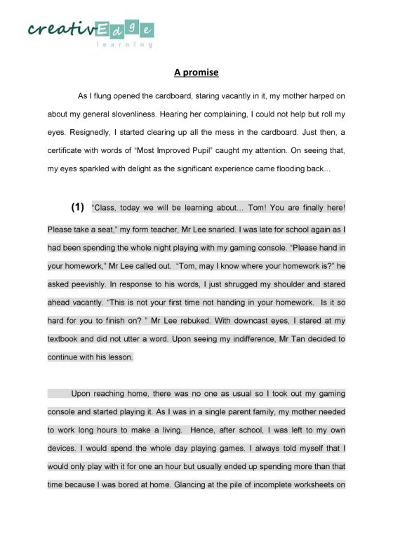 PSLE 2021 English Composition topic | Creativedge Learning